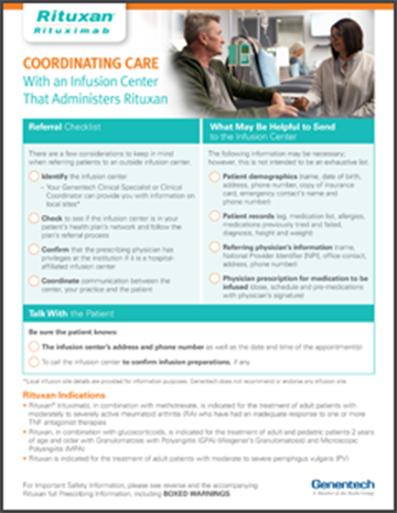 PV | RITUXAN® (rituximab) Dosing & Infusion Resources